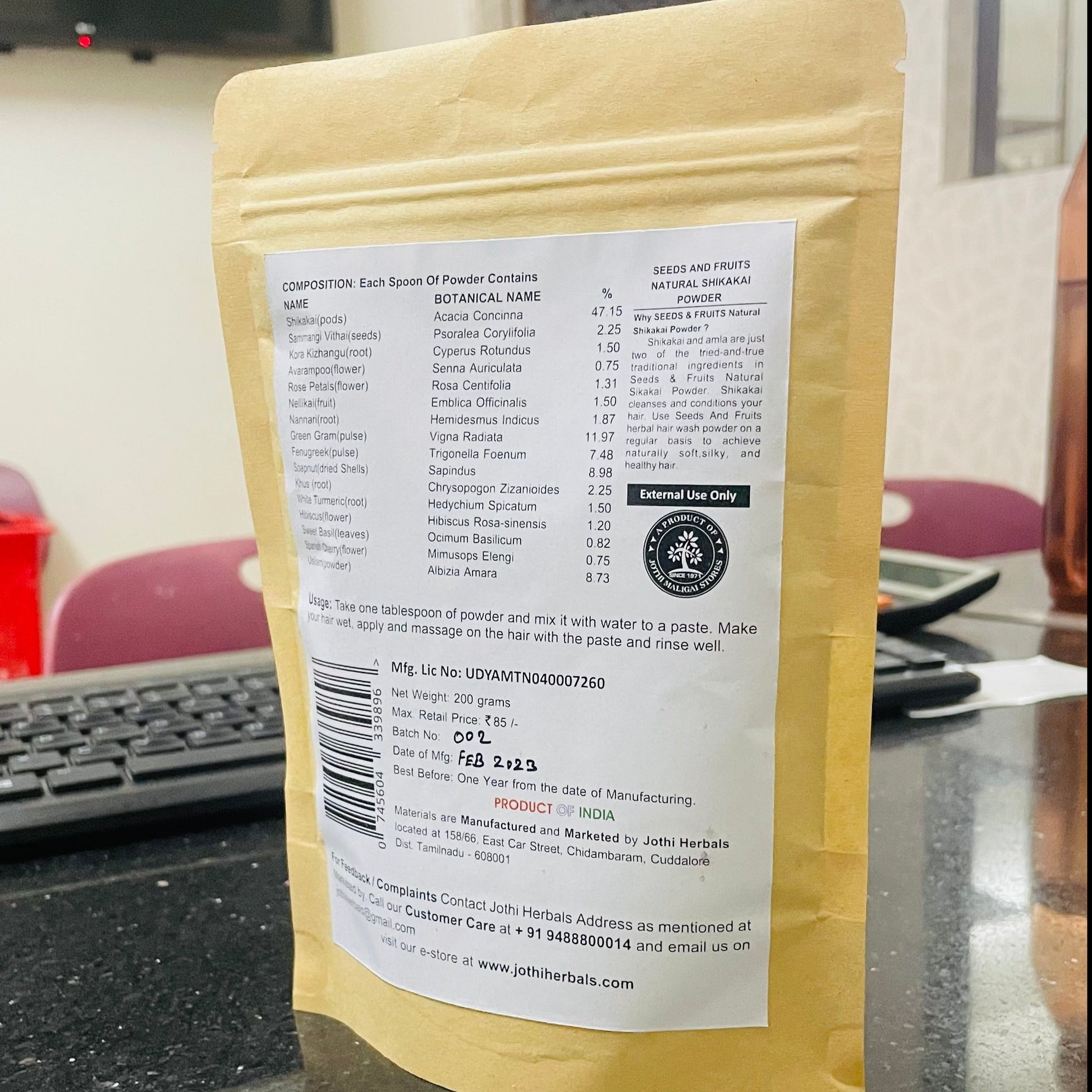 Seeds And Fruits - 100% Natural Shikakai Powder – Jothi Herbals